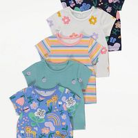 A0359 - 英國直送特Bright Patterned T-Shirts 5 Pack